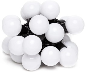 Bílý světelný řetěz s LED žárovkami LUKKA, 20 světýlek