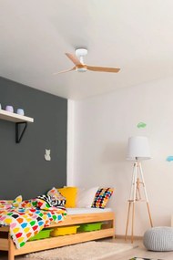 FARO 33821 MINI PUNT S stropní ventilátor, bílá/světlé dřevo s DC motorem - FARO