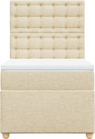 Box spring postel s matrací krémová 90x200 cm textil 3291182