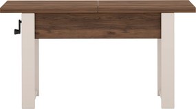 Rozkládací polohovací konferenční stolek HOGO 3v1 | 120-157x62,5-74,5x67 cm | síla horní desky 32 mm | ořech/nohy kašmír