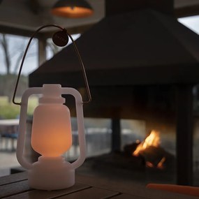 Stolní lampa bílá efekt plamene 22 cm - Storm Mini