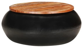 Konferenční stolek černý 68x68x30 cm masivní recyklované dřevo - Default Title