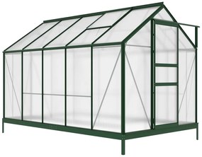 IWHome Zahradní skleník DEMETER A101-D 5,93m² green 201x190x312 cm PC 4 mm + základna IWH-10270004
