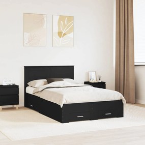 Rám postele se zásuvkou Černá 135 x 190 cm Kompozitní dřevo 3408273