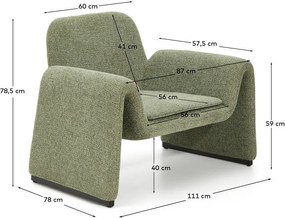 Zelené žinylkové křeslo Melvia – Kave Home