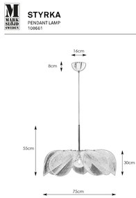 Markslöjd 108661 - Lustr na lanku STYRKA 1xE27/40W/230V pr. 75 cm béžová