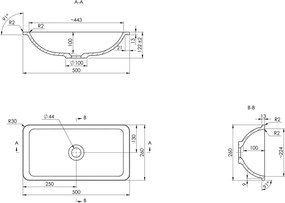 Sapho, KAMA umyvadlo 500x260mm, litý mramor, bílá, zápustná, 50134