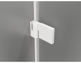 Mexen Lunar-B, výklopný sprchový kout levý 100 x 70 cm, 8mm čiré sklo, bílý profil, 832-100-070-20-00-L