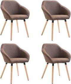 Jídelní židle 4 ks hnědé textil 278410