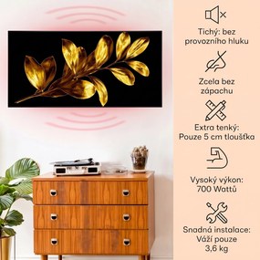 Klarstein Wonderwall Air Art Smart, infračervený ohřívač, 120 x 60 cm, 700 W, zlatý list