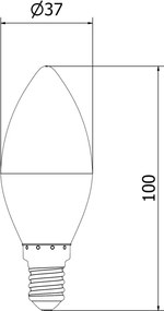 Mexen Nova, LED žárovka E14, C37, 1W, neutrální - 4000K, 105 lm - L102-E14-0140-01