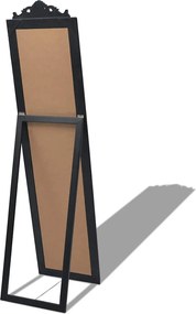 Volně stojící zrcadlo barokní styl 160 x 40 cm černé 243694