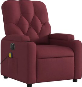 Elektrické masážní polohovací křeslo vínové textil 3204701