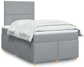 Box spring postel s matrací světle šedá 120x190 cm textil