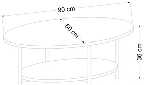 Designový konferenční stolek Quintilio 90 cm dub / bílý
