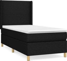 Box spring postel s matrací černá 90x200 cm textil 3131803