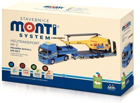 Stavebnice Monti System MS 58.3 Helitransport MI-2 Mercedes Actros L 1:48 v krabici 31,5x21x8cm