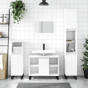 vidaXL 3dílný set koupelnového nábytku kompozitní dřevo [3190308] Barva: Bílá