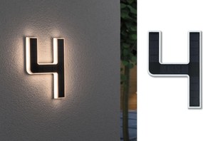 P 79845 Venkovní solární domovní číslo 4 IP44 3.000K 0,2W nabíjecí baterie výměnná - PAULMANN