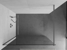 Mexen Kioto, sprchová zástěna Walk-In 135 x 200 cm, 8mm čiré sklo, grafitový profil, 800-135-101-95-00