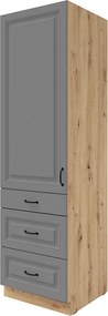 STILO ad | vysoká skříňka 60 DKS-210 3S 1F potravinová | 60 cm | UNI dvířka | artisan/šedá