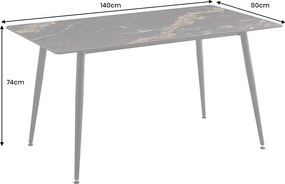 Keramický jídelní stůl Garold 140 cm černý / pískový