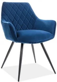 Casarredo Jídelní čalouněná židle ANEI VELVET modrá/černá