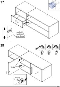 Jurek TV stolek LORIN R9 Kombinace barev: KAŠMÍR + MOŘSKÁ MODRÁ