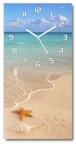 Wallmuralia Nástěnné hodiny Hvězdice na pláži 30x60 cm