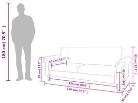 vidaXL Marketos Konvertibilní 2místná pohovka s područkami umělý semiš hnědá