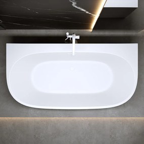 BPS-koupelny Volně stojící akrylátová vana ke stěně  NR526B 150x80 bílá, odtokový komplet bílý matný