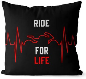 Polštář Ride for life (Velikost: 55 x 55 cm)
