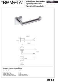 Bemeta Design BETA: Držák toaletního papíru -