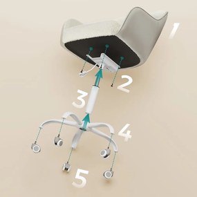 Kancelářská židle SABINA, max. 110 kg, bílá/béžová SongmicsHome