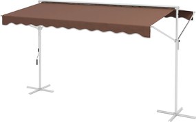 Freestanding Markýza Outsunny 4x3 m Zahradní Markýza s Rukávem pro Sklopení, Sluneční Ochrana pro Terasy a Zahradu | Aosom