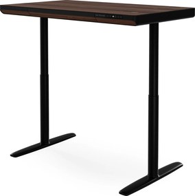 Elektrický psací stůl sit-stand se zásuvkou a bezdrátovou nabíječkou Qi černý/ořech, 1200 mm: ELLIS