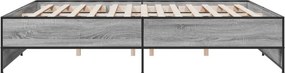 Rám postele šedý sonoma 200 x 200 cm kompozitní dřevo a kov 3279870