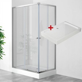 POINT LOR 100x80 Clear Obdélníkový sprchový kout s akrylátovou vaničkou