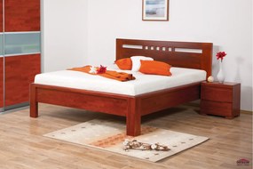 Domestav FLORENCIA manželská postel čelo rovné čtverečky 180 cm buk cink mořený