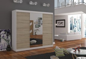 ADRK Furniture Posuvná skříň s zrcadlem DENIS 250 ADRK-SW-DEN-WS-250