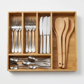 Goodhome Organizér do šuplíku, do kuchyně, příborník - NITAKI bambusový 51 x 43 cm