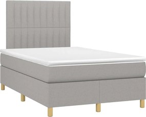 Box spring postel s matrací světle šedá 120x190 cm textil 3269944