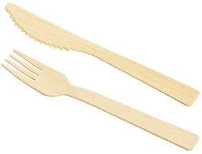 Vidlička a nůž PARTY TIME, bambus, 6 + 6 ks
