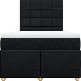 Box spring postel s matrací černá 120x200 cm textil 3291249