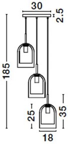 Nova Luce Závěsné svítidlo VELOR dvouvrstvé šampaň sklo E27 3x12W
