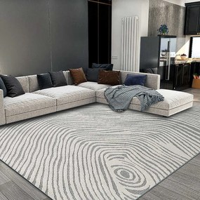 TZ Šedý obdélníkový pruhovaný koberec Strado Polo Cloud se zebrovým vzorem Rozměr: 120x170 cm