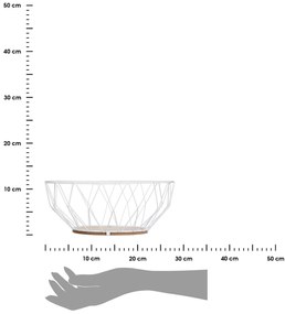 Kovová mísa na ovoce Diamond White, 28x11,5 cm