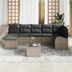 Set pohovek 8 ks Šedá polyratan 3354808