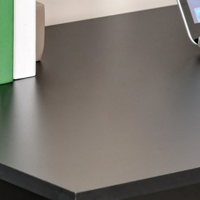 HOMCOM Počítačový stůl s úložným prostorem, 6 otevřenými přihrádkami, počítačový stůl do ložnice, studia, 120 x 55 x 120 cm, černý