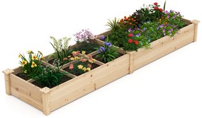 Costway Vyvýšený záhon dřevěný, 228 x 62 x 25 cm GT4287NA